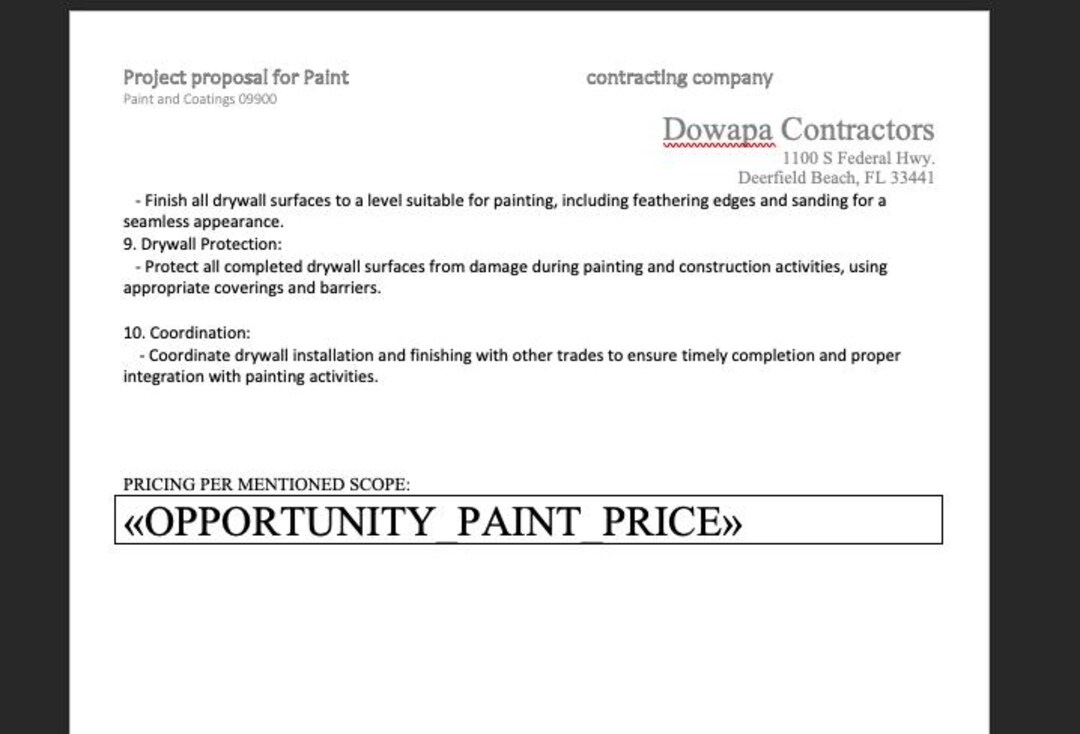 Drywall Scope Proposal Template - Etsy