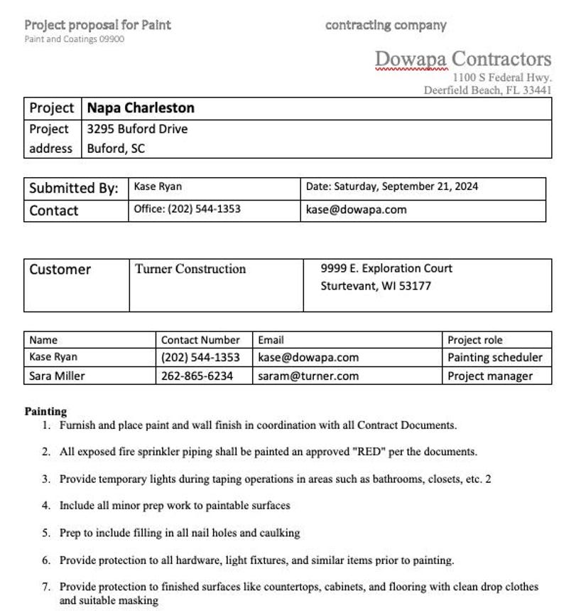 Construction Paint Proposal Template - Etsy