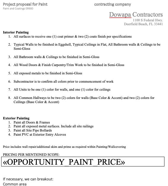 Construction Paint Proposal Template - Etsy