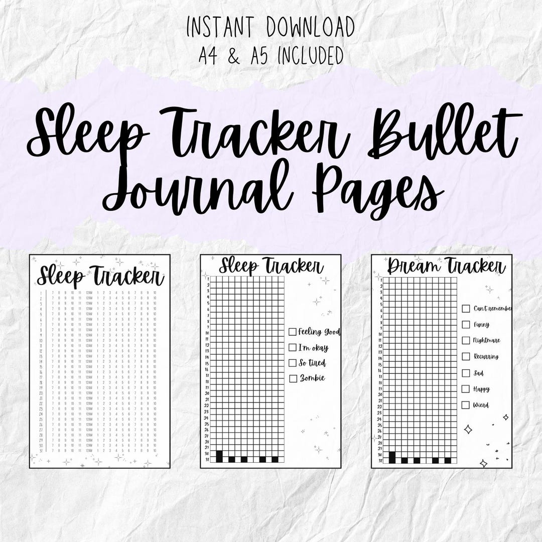 Sleep Tracker Dream Tracker Dream Log Sleep Journal Bundle for Bullet ...
