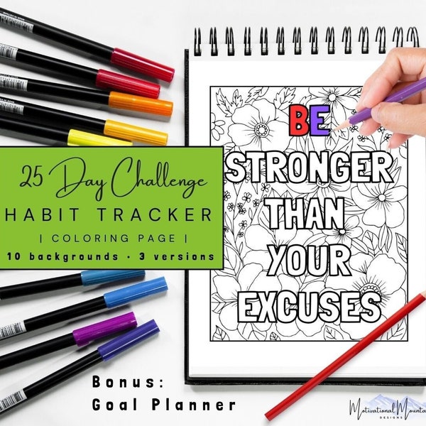 Habit Tracker Coloring - Etsy