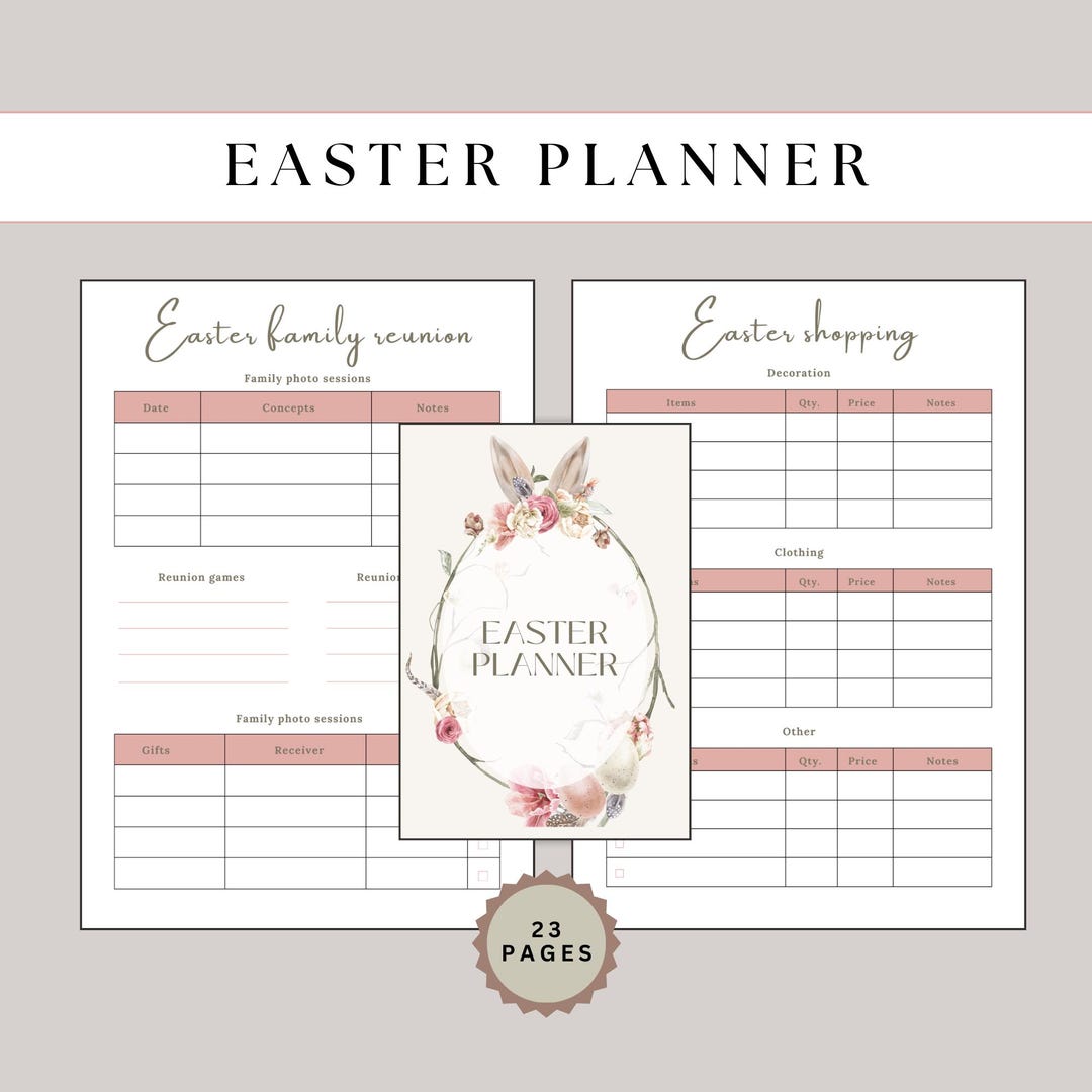 Easter Planner | Printable Holiday Organizer | Easter Checklist ...