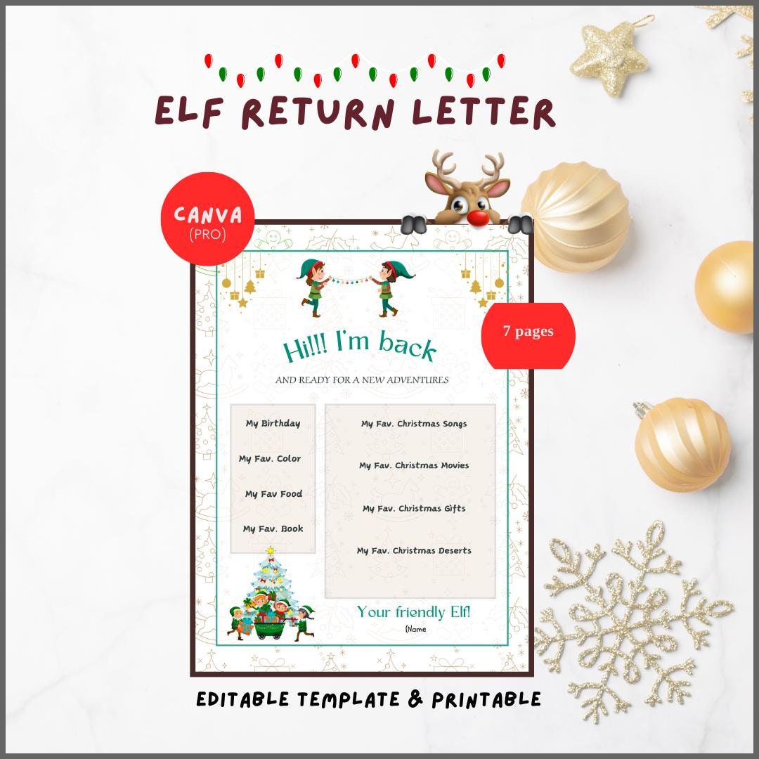 Eleven Return Letter Eleven Arrival Letter Elf Welcome Letter Eleven is ...