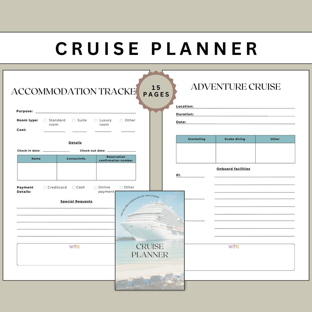 Cruise Planner | Printable Travel Organizer | Cruise Packing Checklist ...