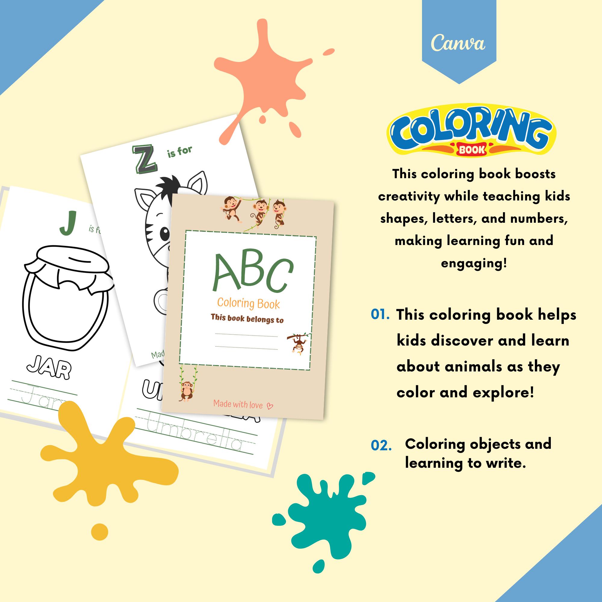 ABC Coloring Book Coloring Pages Baby ABC Book Preschool Worksheets ...