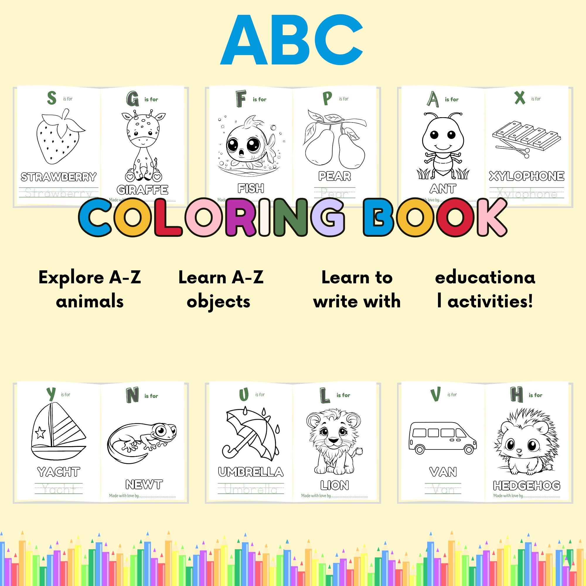 ABC Coloring Book Coloring Pages Baby ABC Book Preschool Worksheets ...