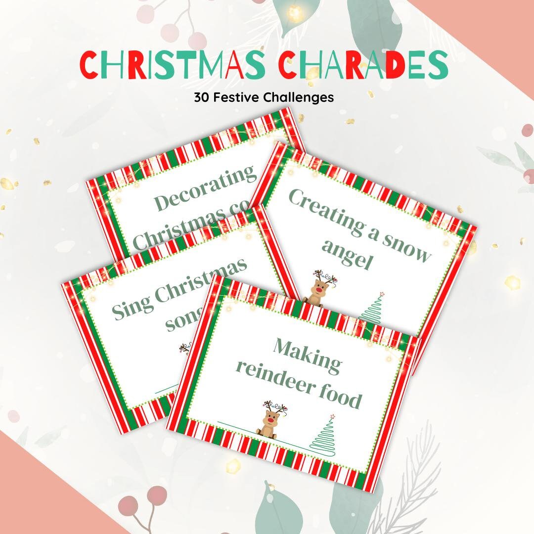 Christmas Charades Christmas Game Christmas Party Christmas Printable ...