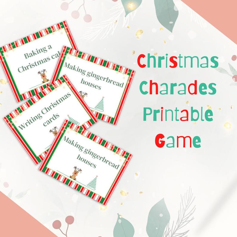 Christmas Charades Christmas Game Christmas Party Christmas Printable ...