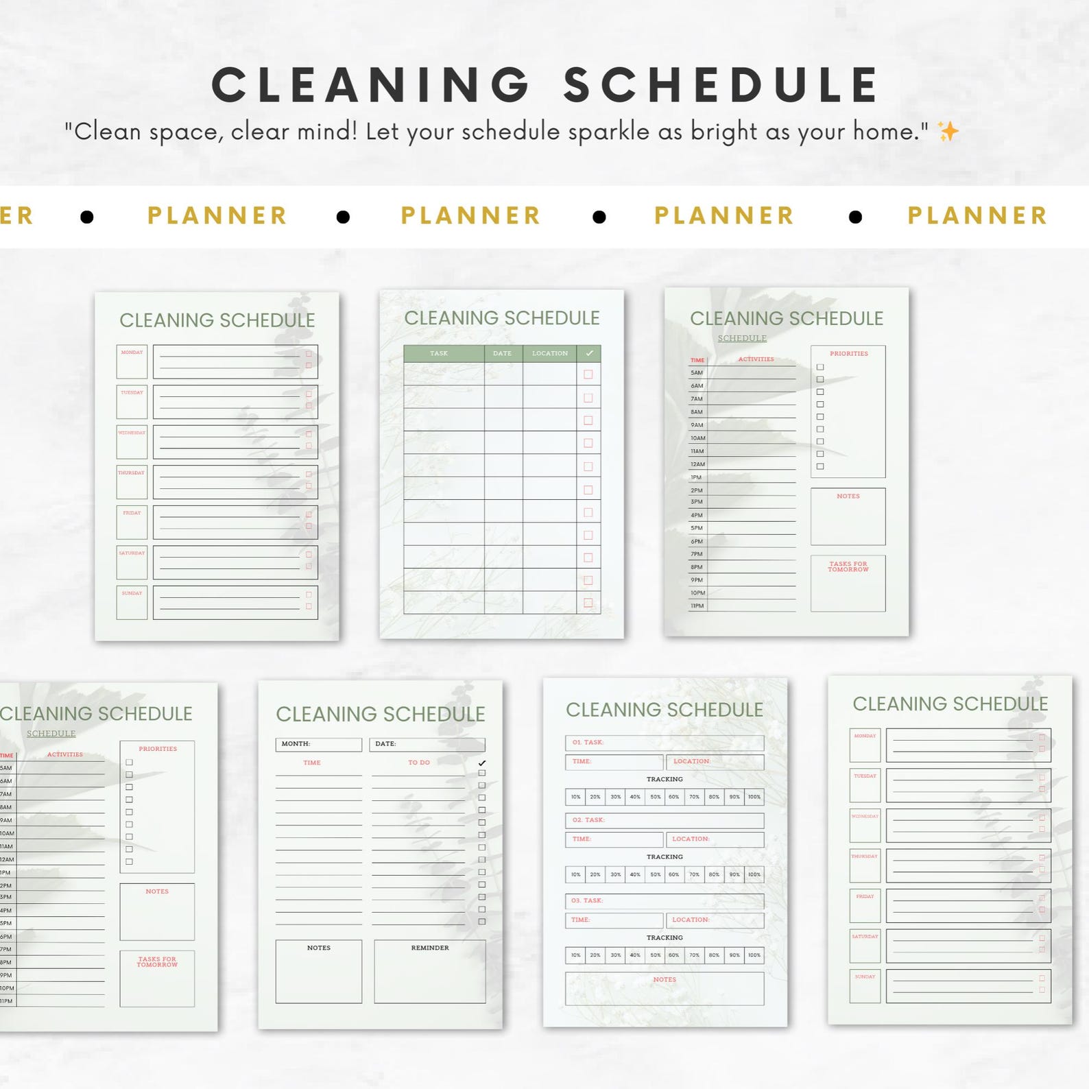 Cleaning Schedule | Weekly Cleaning List | Deep Cleaning ...
