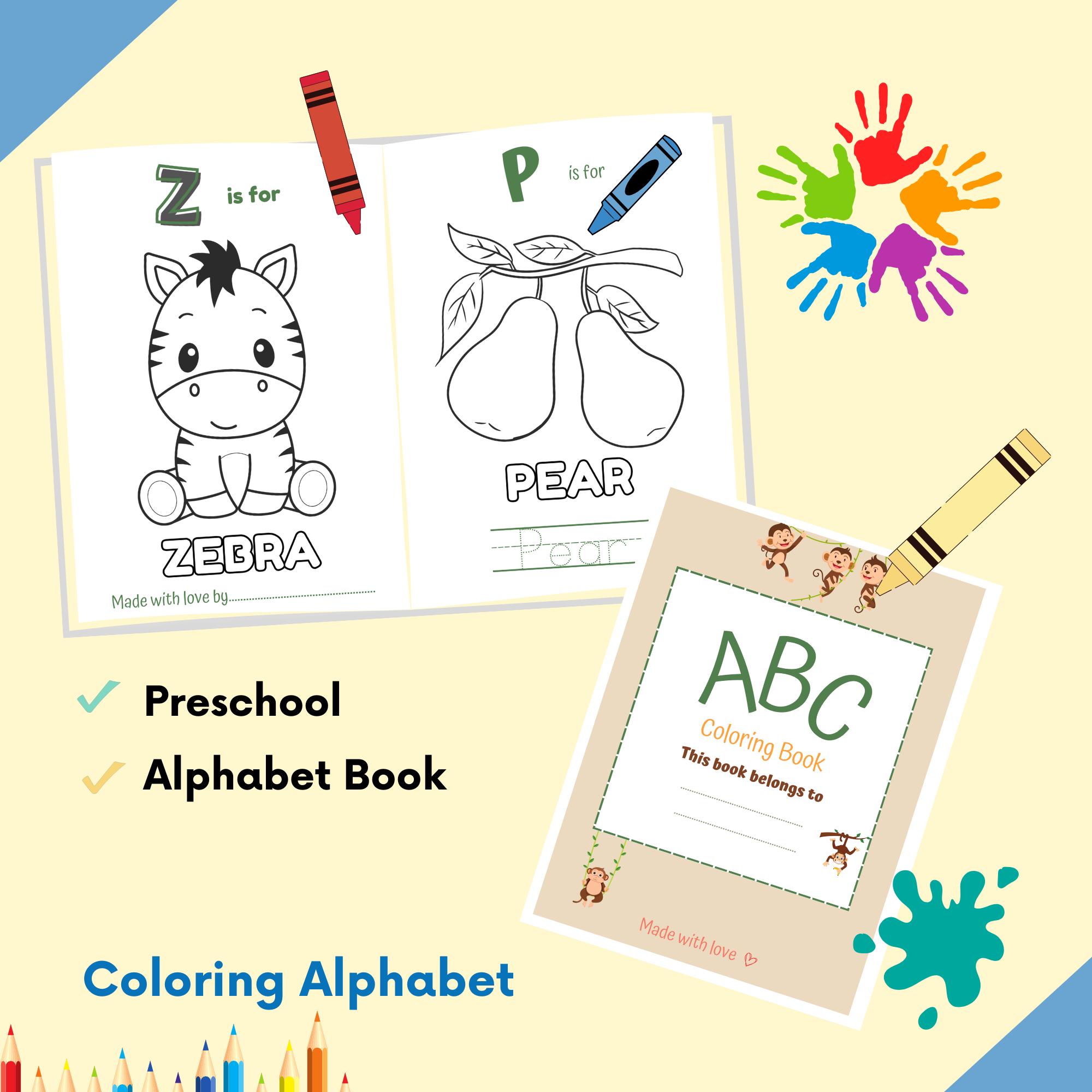 ABC Coloring Book Coloring Pages Baby ABC Book Preschool Worksheets ...