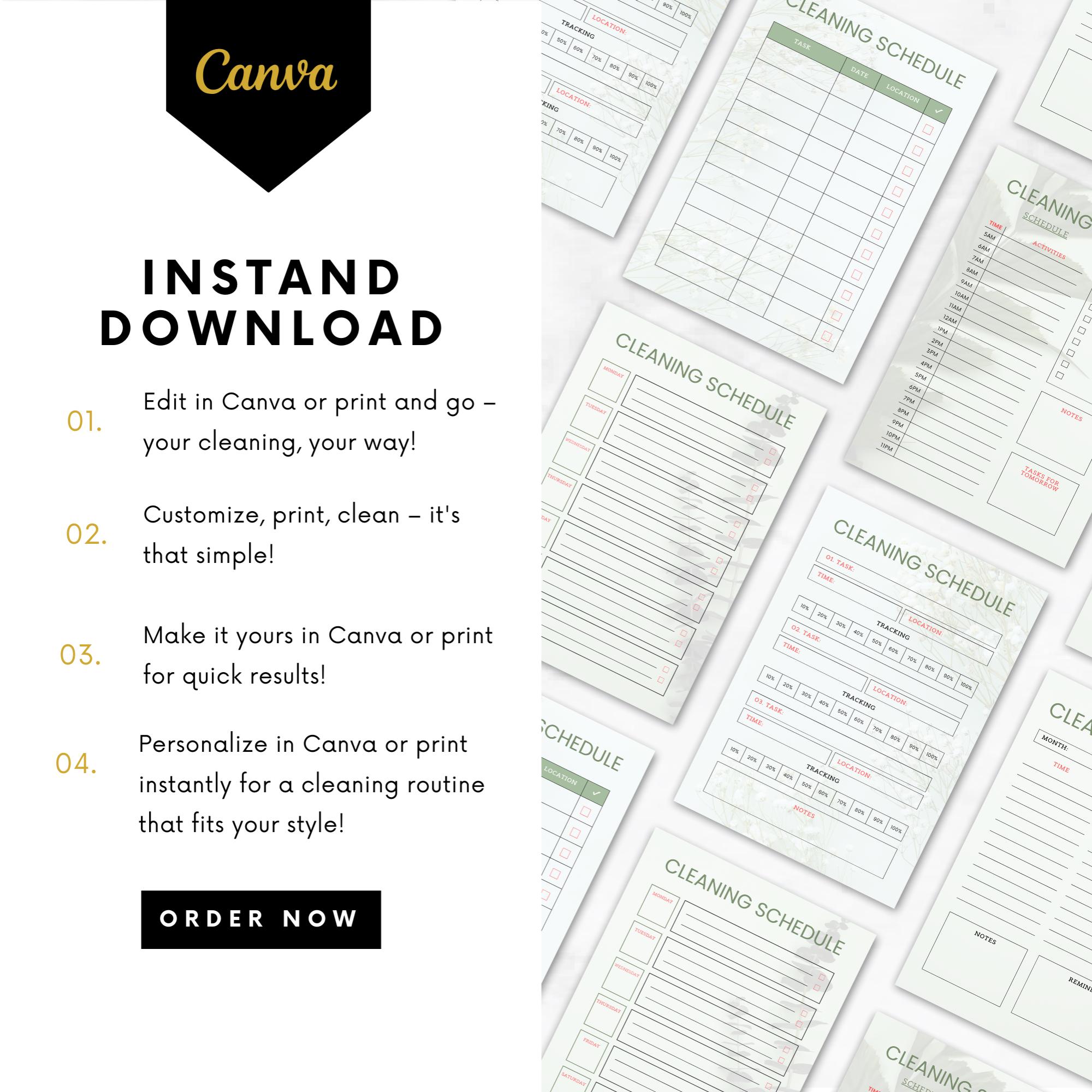 Cleaning Schedule | Weekly Cleaning List | Deep Cleaning ...