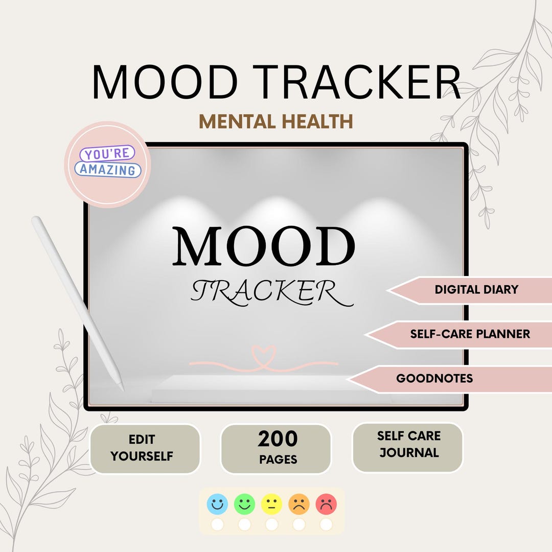 Mood Tracker Mood Journal Habit Tracker Mental Health Anxiety Tracker ...