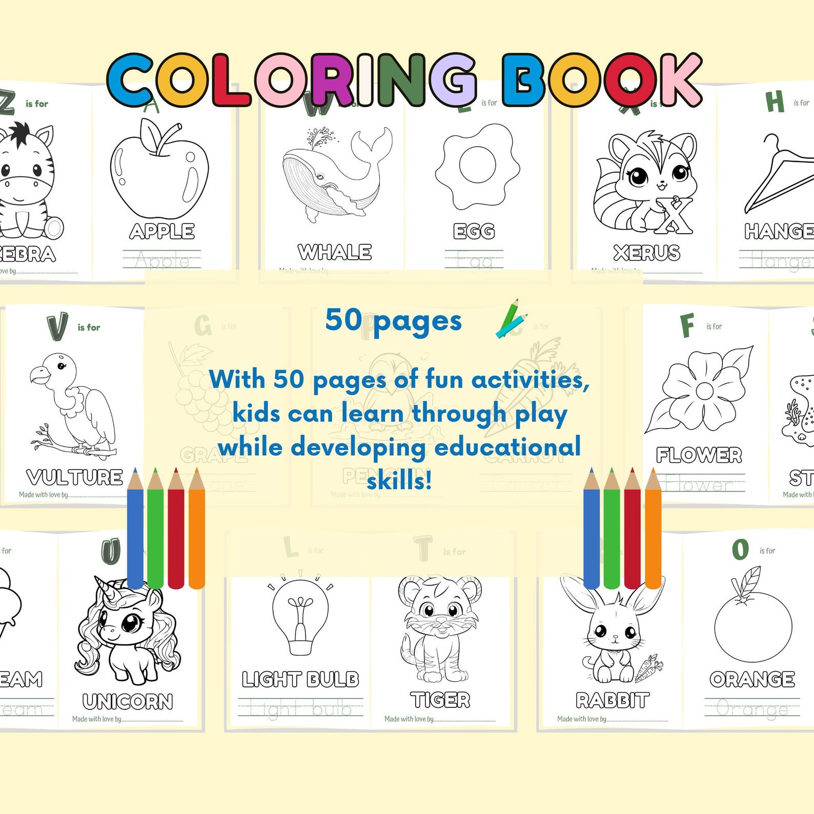 ABC Coloring Book Coloring Pages Baby ABC Book Preschool Worksheets ...