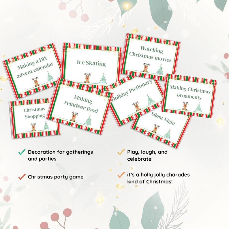 Christmas Charades Christmas Game Christmas Party Christmas Printable ...