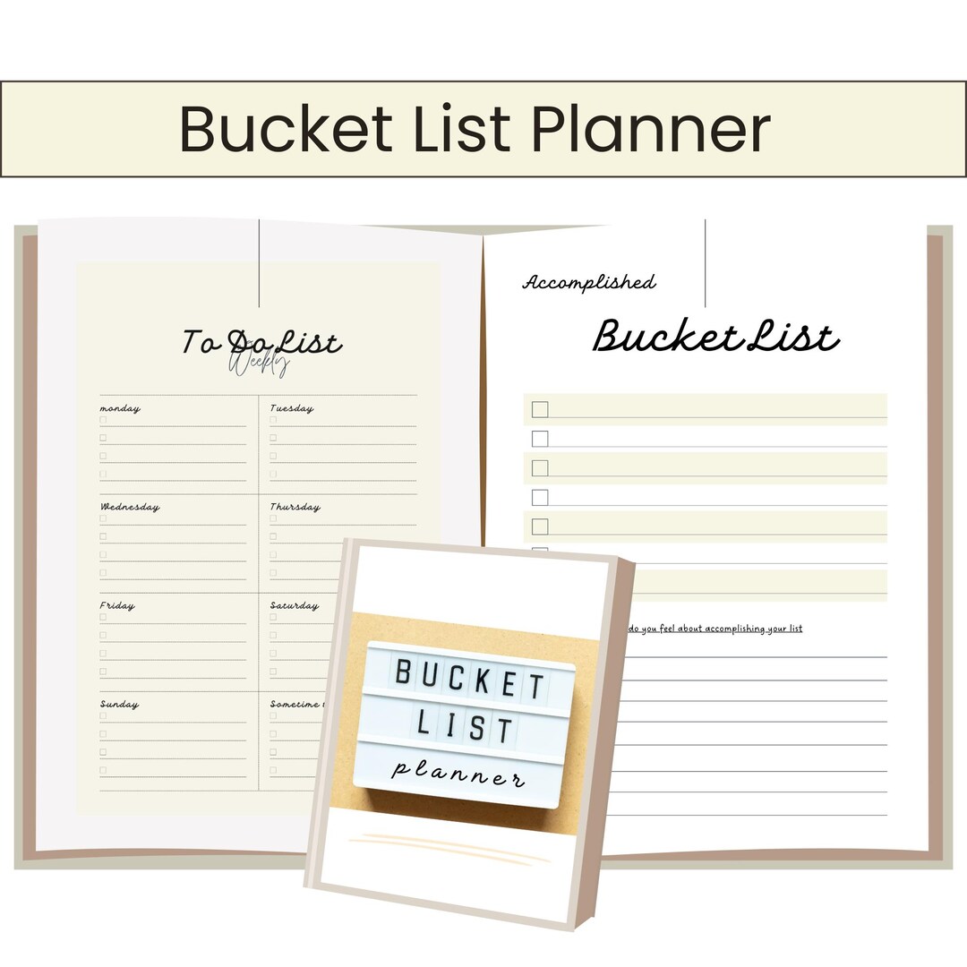 Bucket List Planner | Bucket List Calendar | Bucket List Journal ...