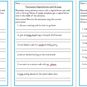 Grade 1 Punctuation Workbook - Etsy