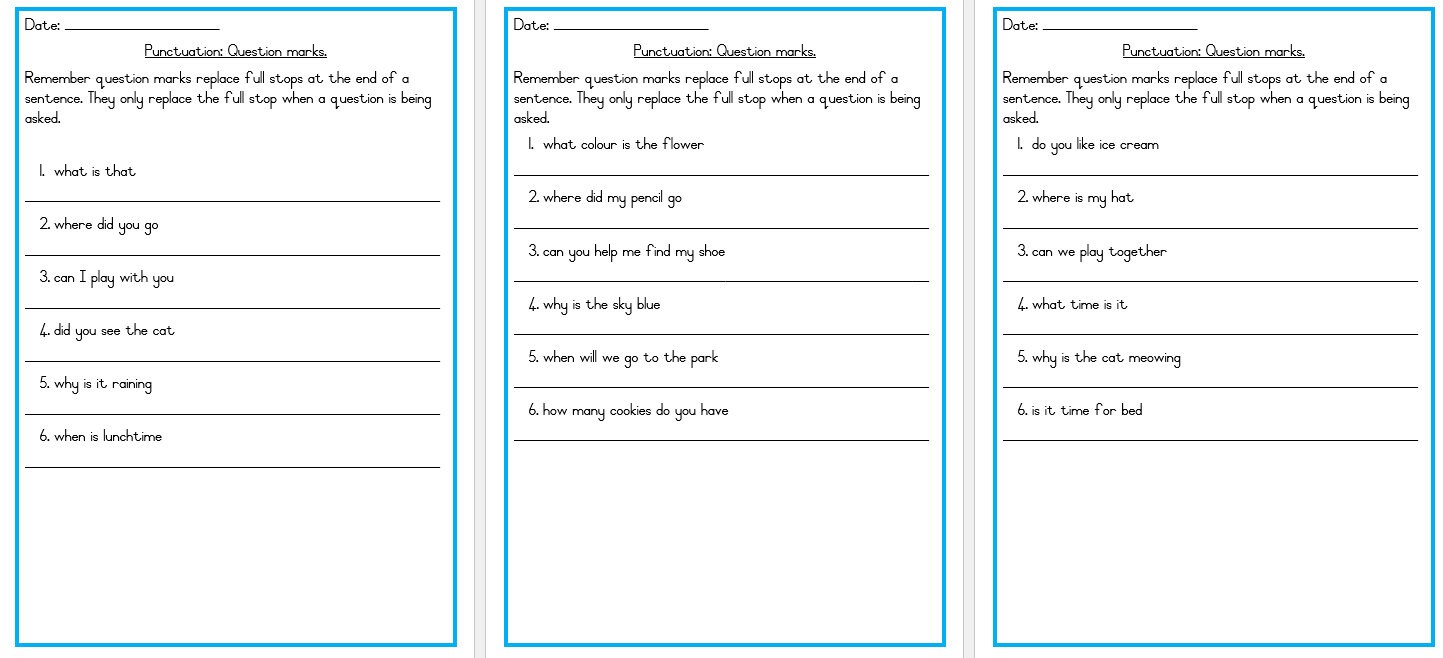 Grade 1 Punctuation Workbook - Etsy
