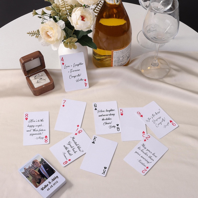 Personalized Playing Cards Guest Book Alternative, Wedding Table Decor ...