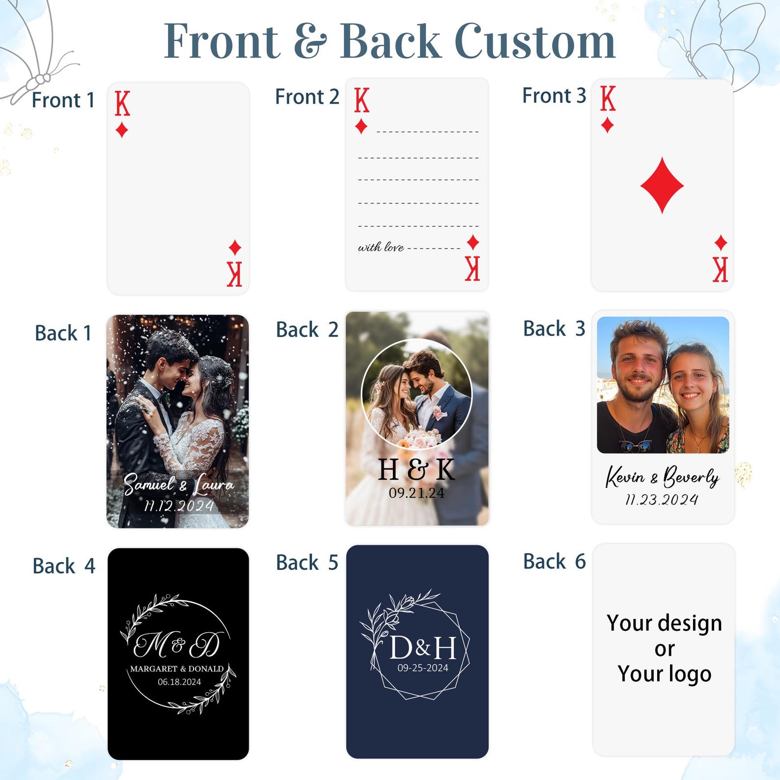 Personalized Playing Cards Guest Book Alternative, Wedding Table Decor ...