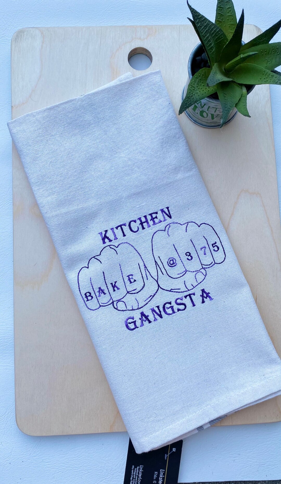 Embroidered Kitchen Gangster Tea Towel, Funny Baker Gift - Etsy