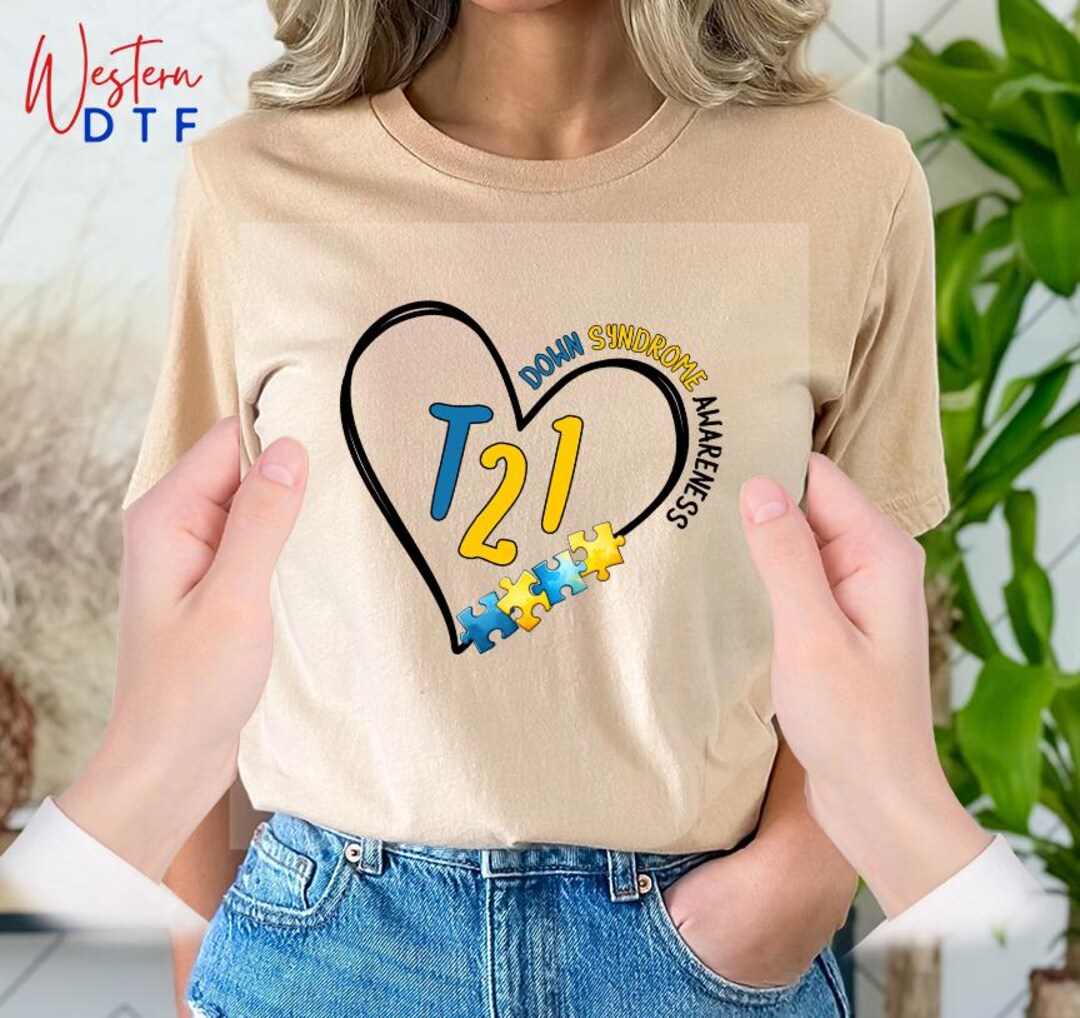 Trisomy 21 Down Syndrome Heart Decals for Shirt, Blue & Yellow Heart ...