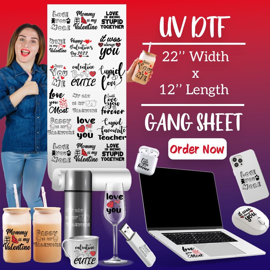 Custom UV DTF Sticker Gang Sheet: Durable Decals for Tumblers - Etsy