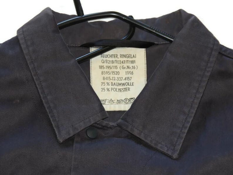 German Army Bundeswehr 90s Working Uniform Jacket Steel Blue Gr 16 ...