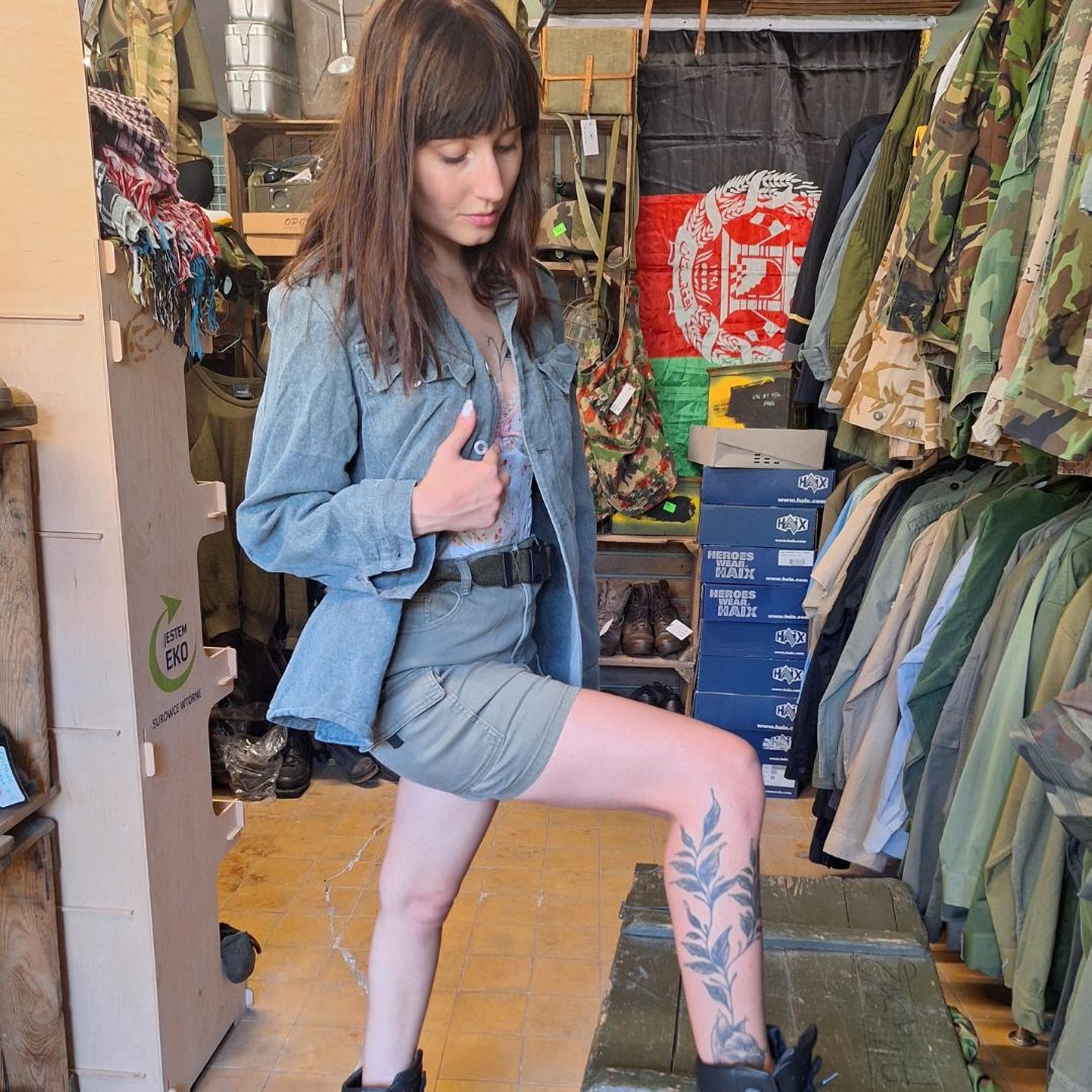 Genuine Swiss Army Work Jacket Denim Military Jacket Grey Vintage ...