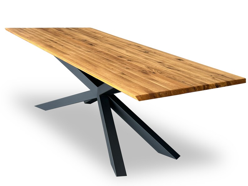 SPIDER Table Solid Oak Wood, Metal Spider Legs, Natural Wood - Etsy