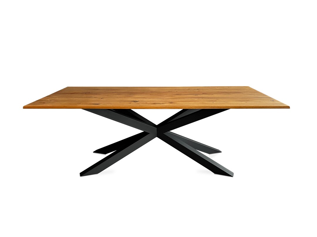 SPIDER Table Made of Solid Oak Wood, With Spider-shaped Metal Legs ...