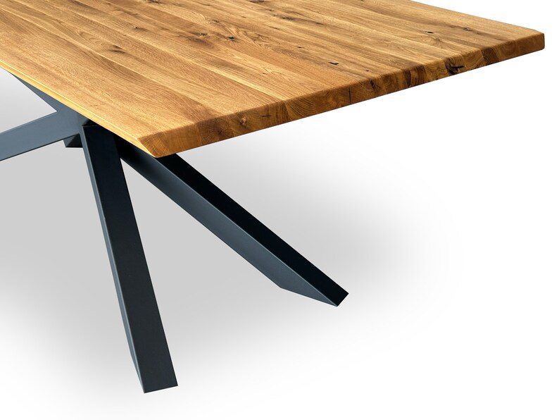 SPIDER Table Solid Oak Wood, Metal Spider Legs, Natural Wood - Etsy