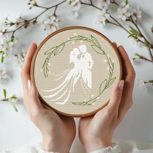 Wedding Couple Silhouette Cross Stitch Pattern PDF, Couple in Wedding ...