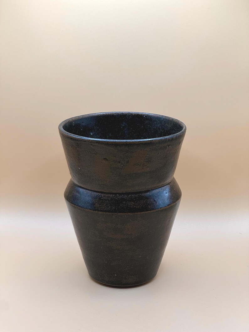 Angular Ceramic Vase, Tenmoku - Etsy