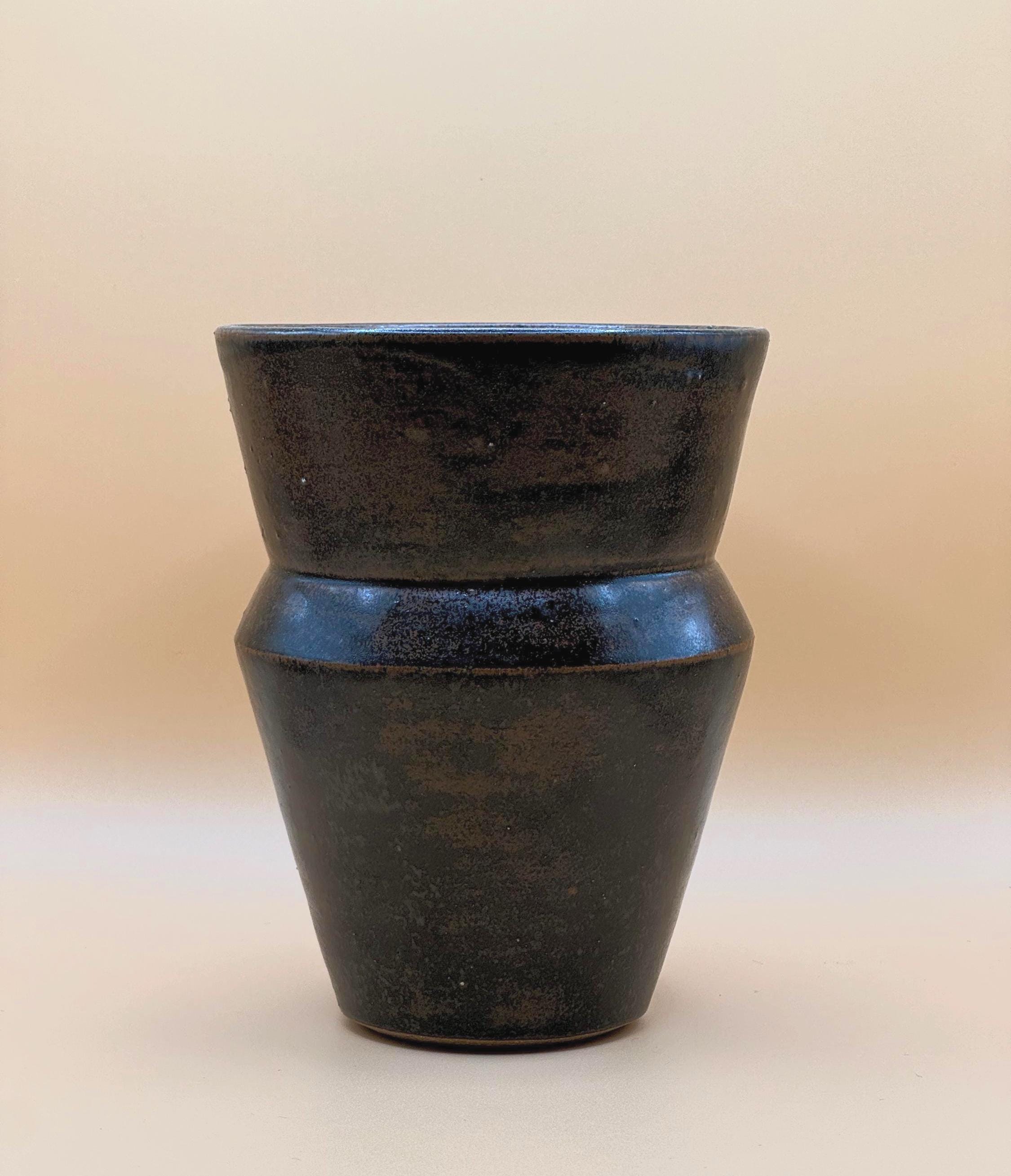 Angular Ceramic Vase, Tenmoku - Etsy