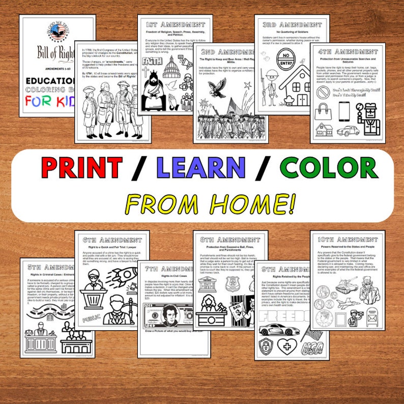 Bill of Rights Coloring Book for Kids - Fun and Easy Learning! - Etsy