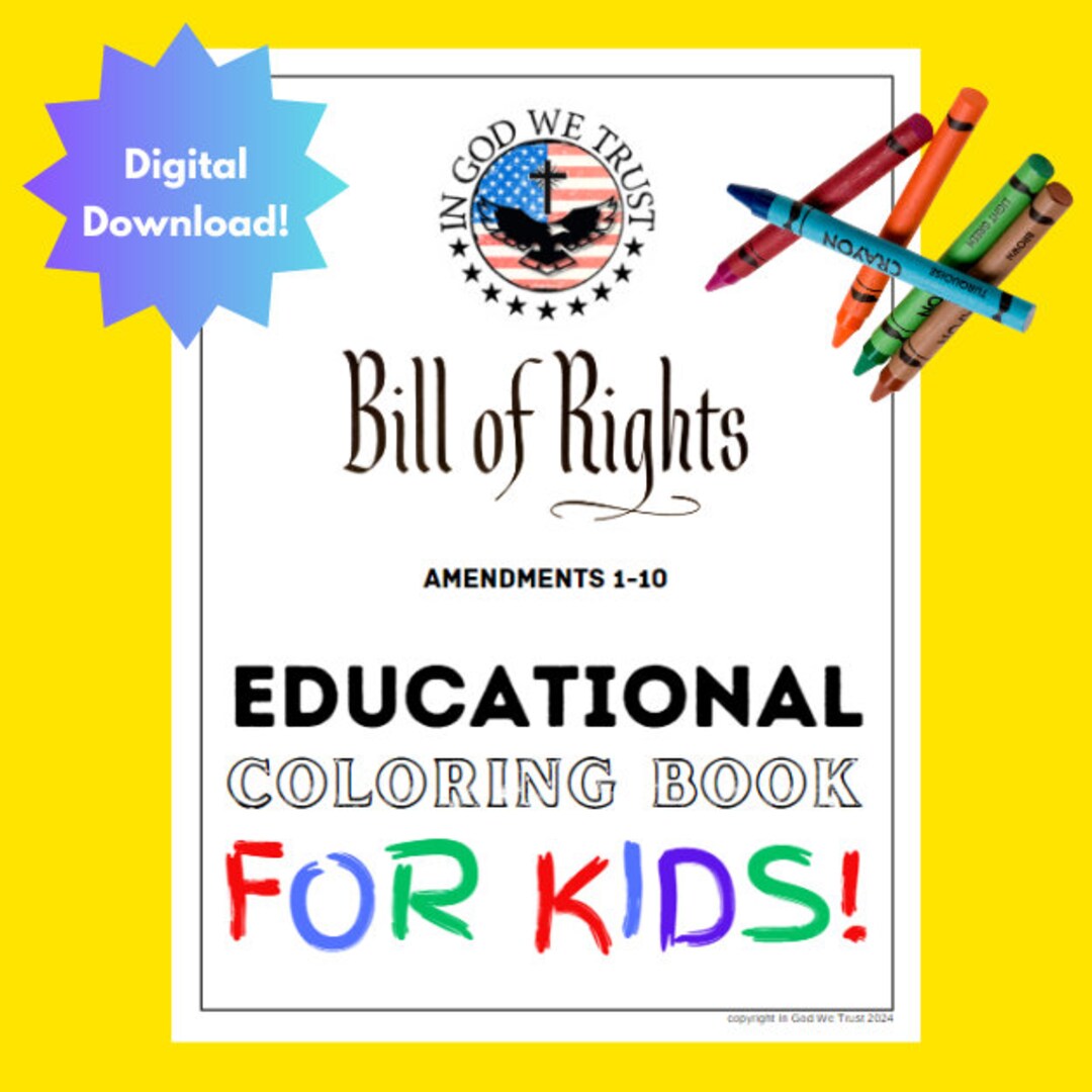 Bill of Rights Coloring Book for Kids - Fun and Easy Learning! - Etsy