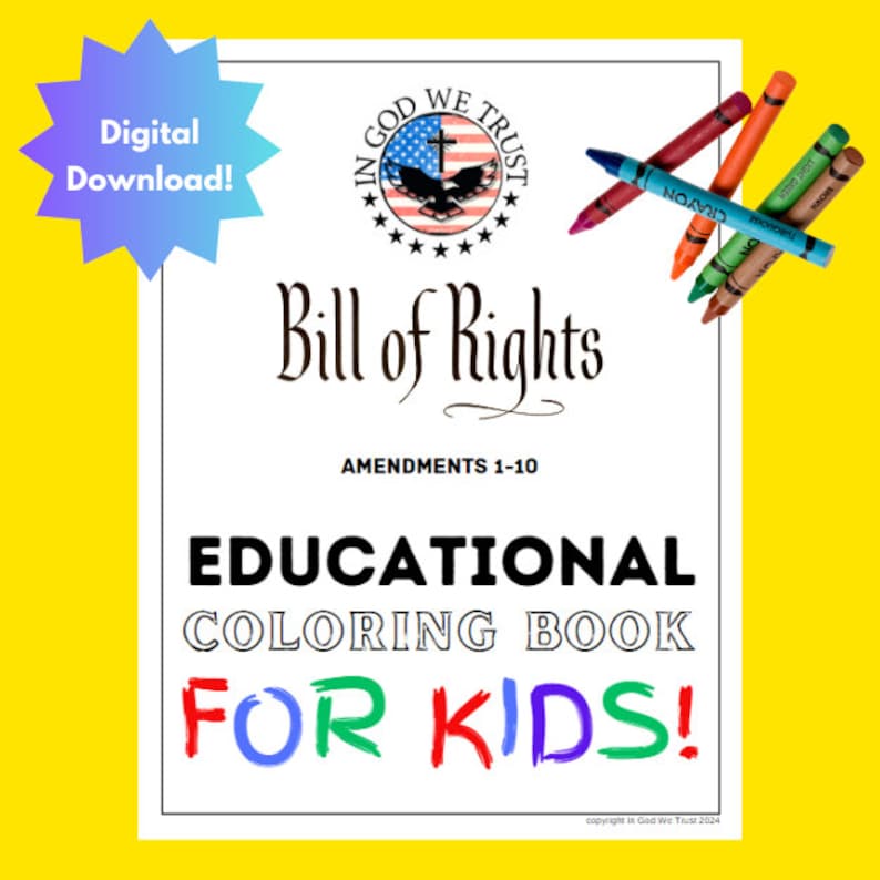 Bill of Rights Coloring Book for Kids - Fun and Easy Learning! - Etsy