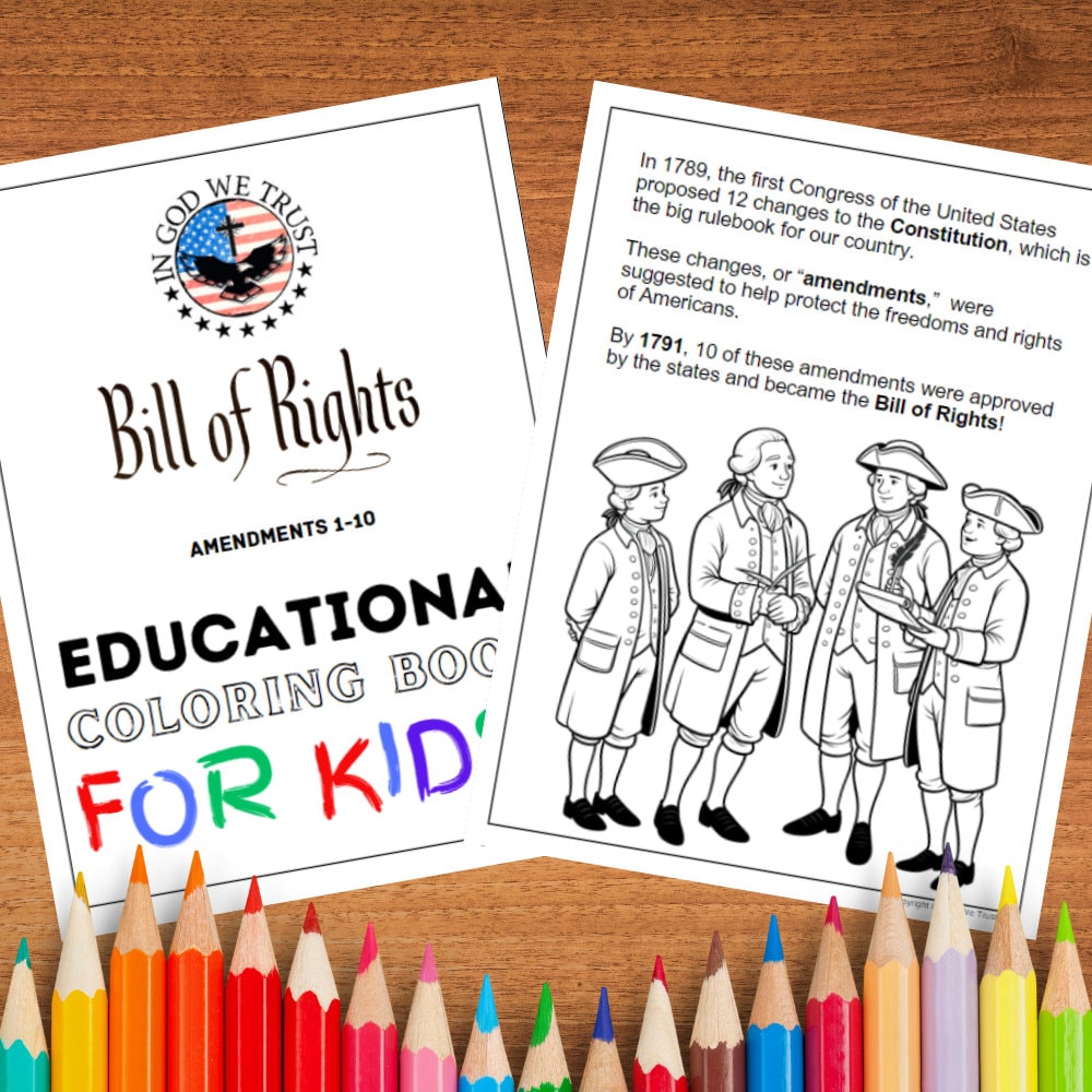 Bill of Rights Coloring Book for Kids - Fun and Easy Learning! - Etsy