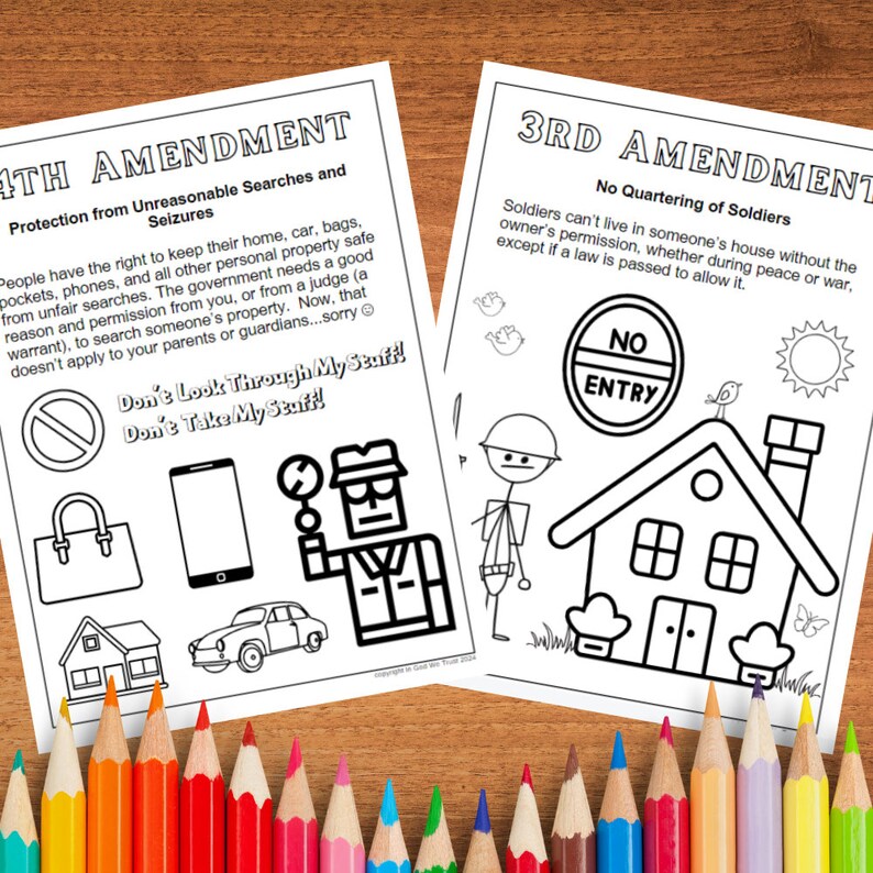 Bill of Rights Coloring Book for Kids - Fun and Easy Learning! - Etsy