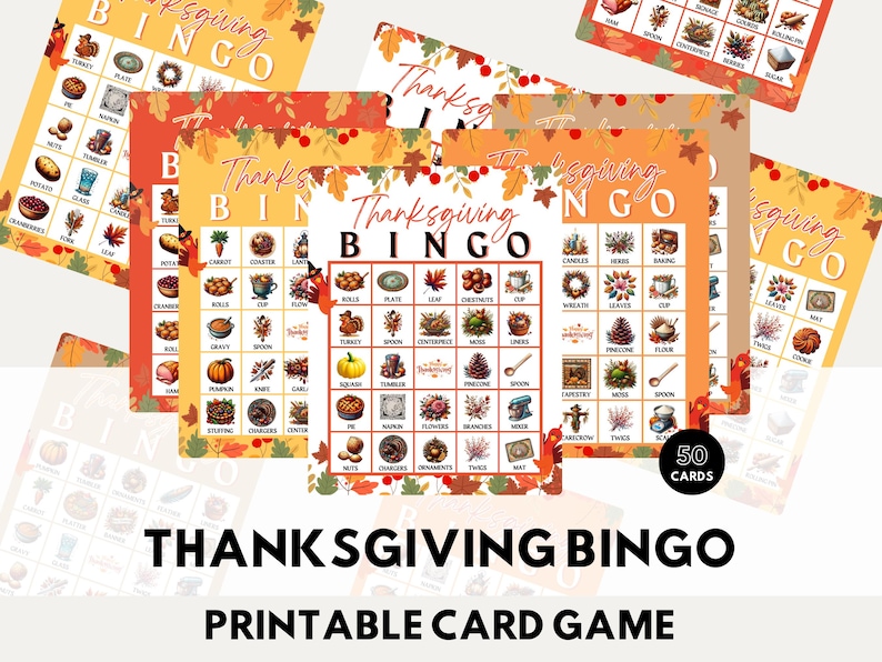 Thanksgiving Bingo Printable Thanksgiving Card Games for Kids Printable ...