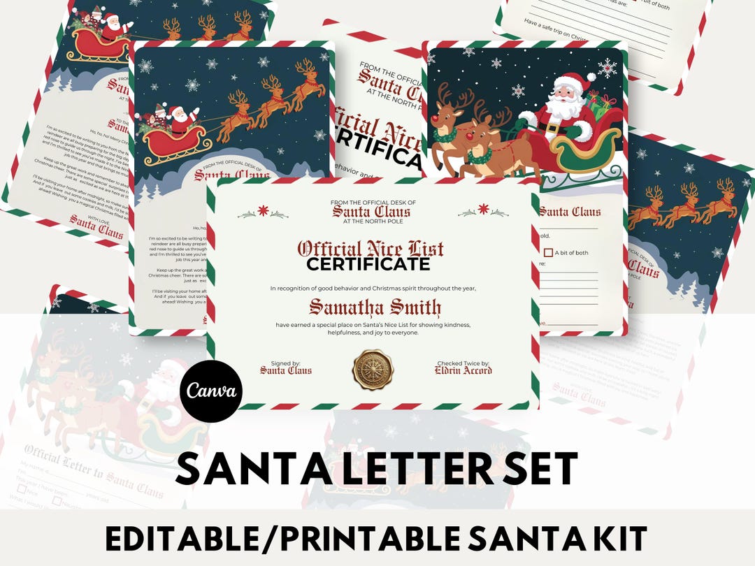 Editable Letter From Santa Printable Letter to Santa Personalized Santa ...