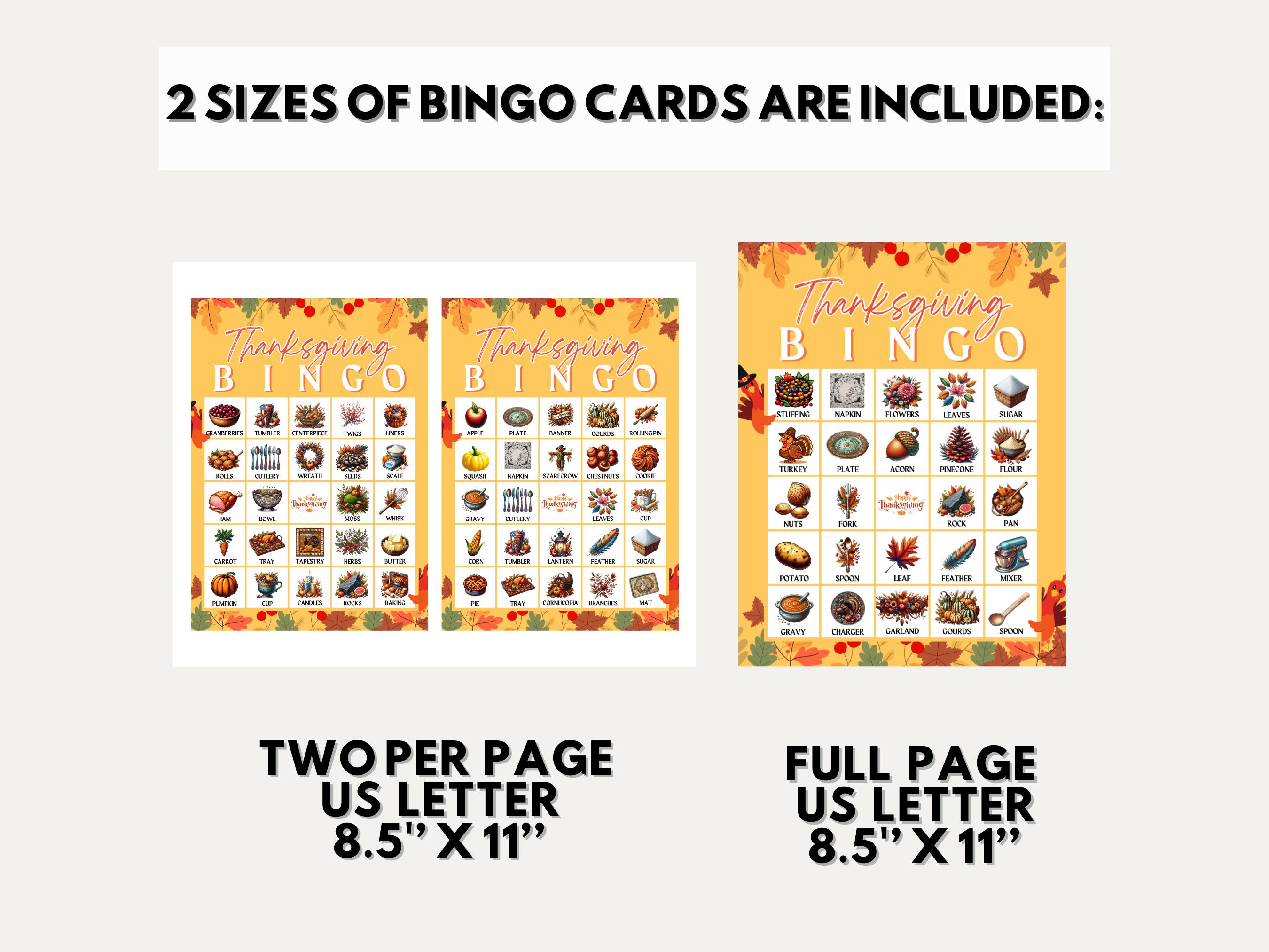 Thanksgiving Bingo Printable Thanksgiving Card Games for Kids Printable ...