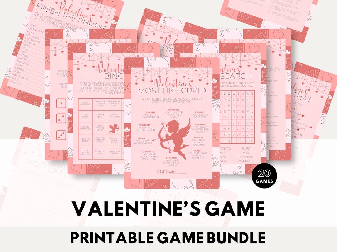 Valentine's Game Printable Valentine's Party Game Mega Bundle ...