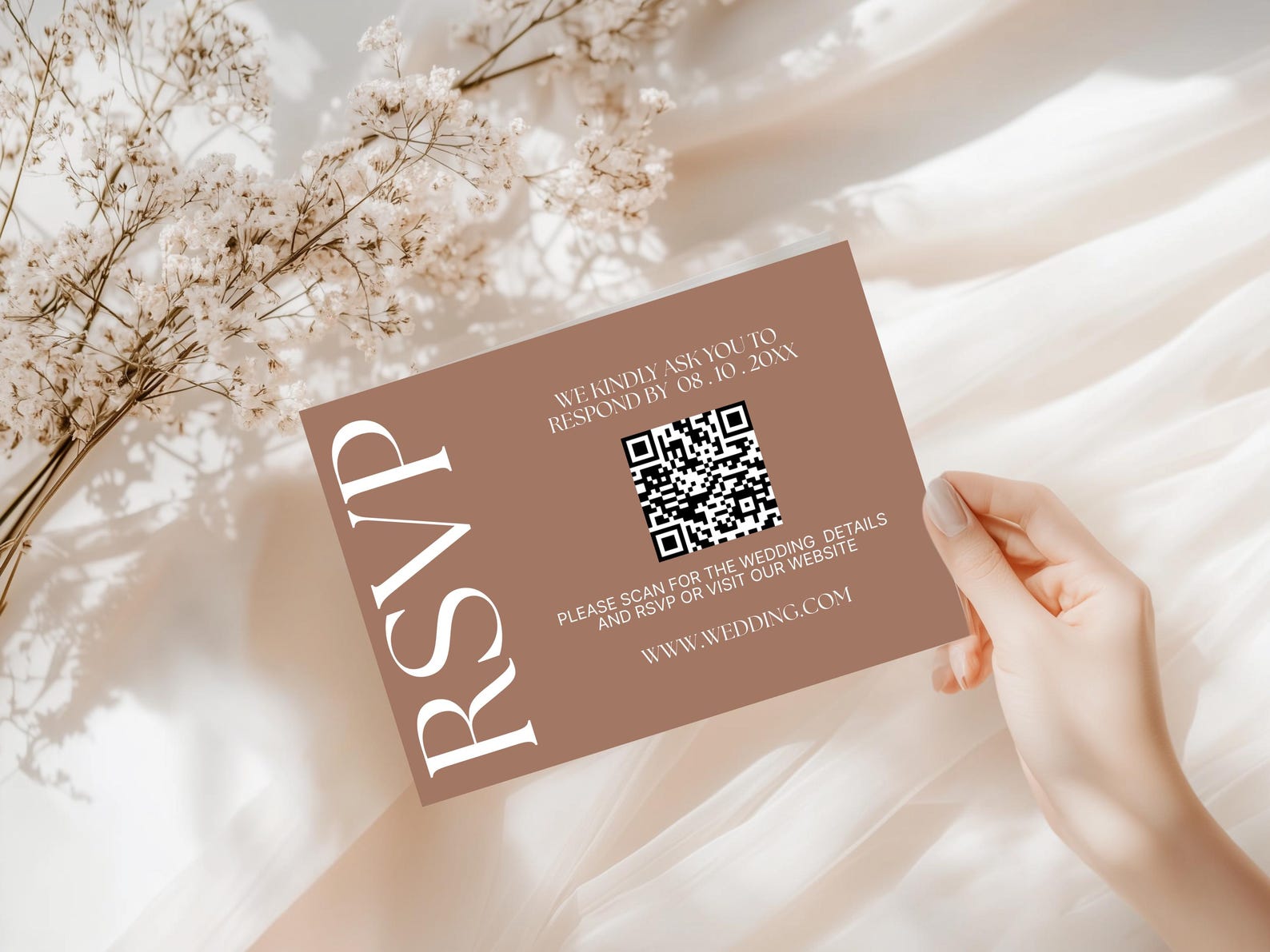 Mocha Mousse Wedding Invitation Template Printable Brown Wedding Invite ...