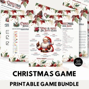 Printable Christmas Game Bundle Christmas Party Games for Kids and ...