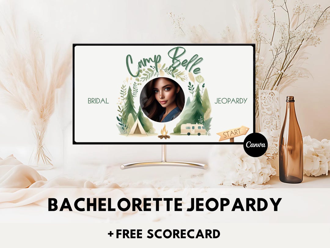 Bachelorette Jeopardy Bridal Game Canva Template Camp Bachelorette ...