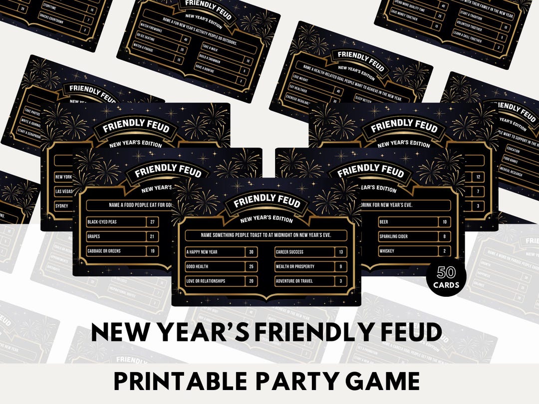 New Year's Eve Friendly Feud Printable New Years Family Feud New Year's ...