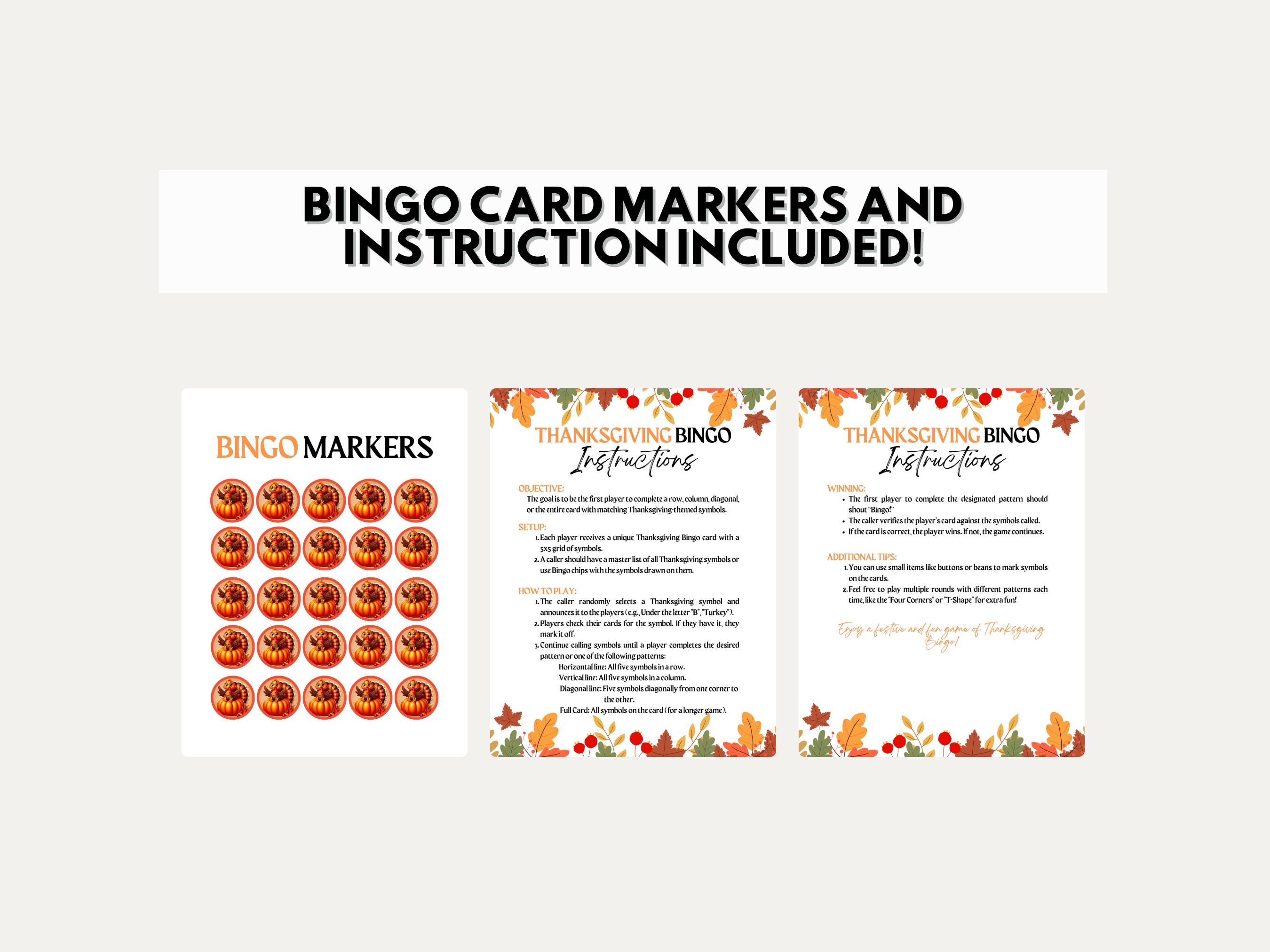 Thanksgiving Bingo Printable Thanksgiving Card Games for Kids Printable ...