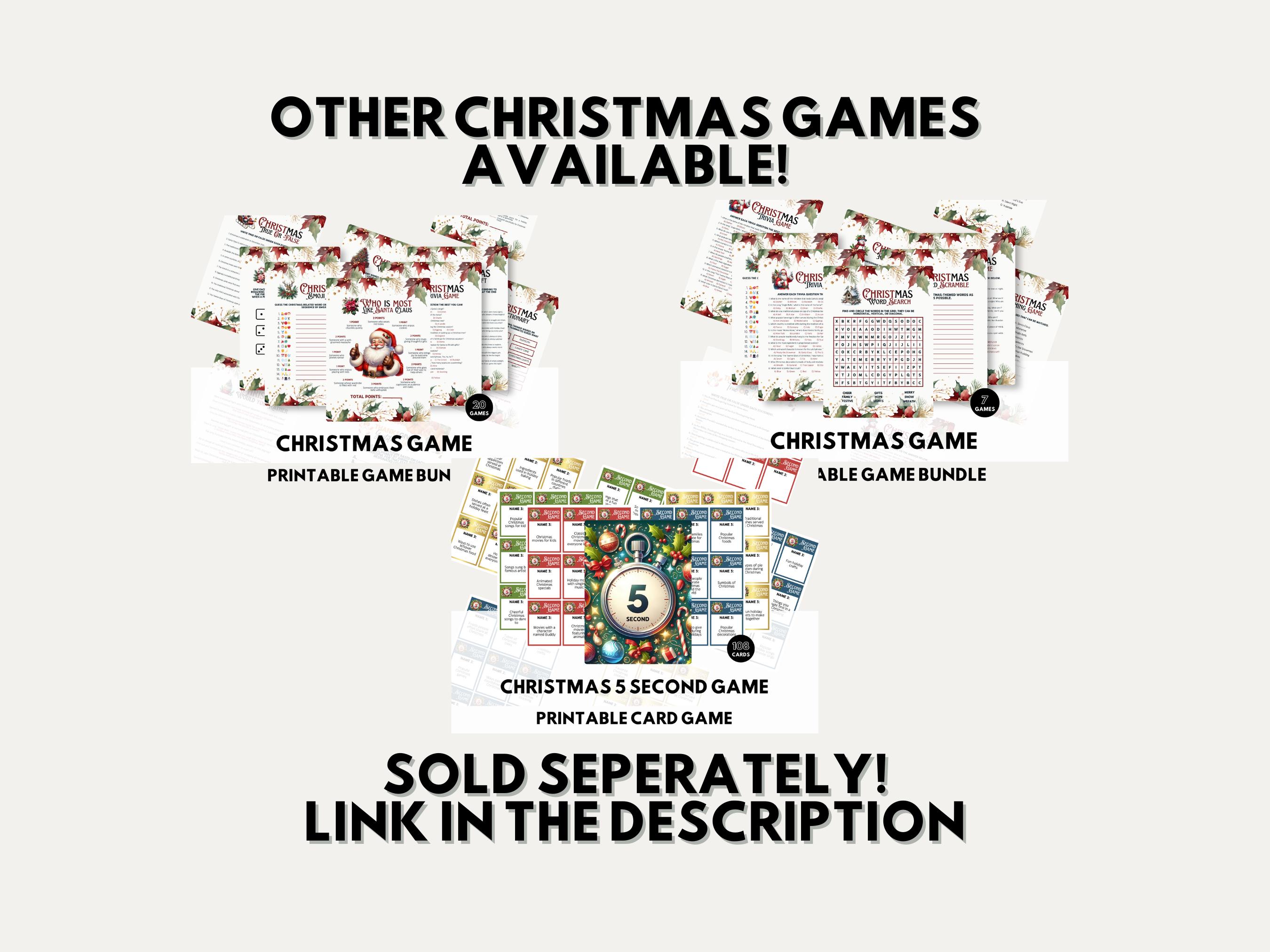 Christmas Trivia Game Printable Christmas Party Game for Kids and ...