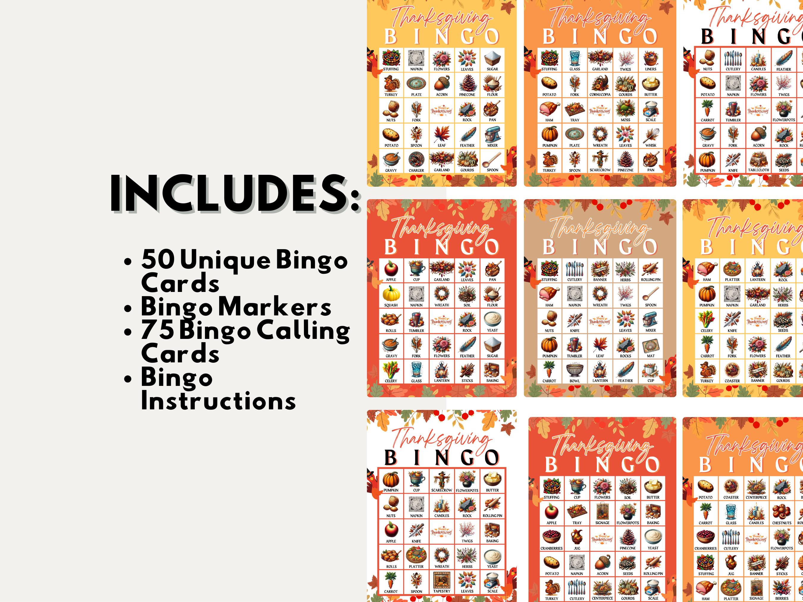 Thanksgiving Bingo Printable Thanksgiving Card Games for Kids Printable ...
